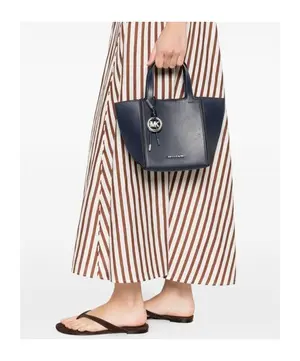 Michael Kors Logo Charm Top Handle Bag - Black