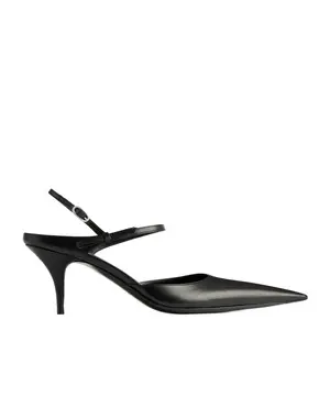 Balenciaga Avenue Bow Slingback Pumps - Black/silver