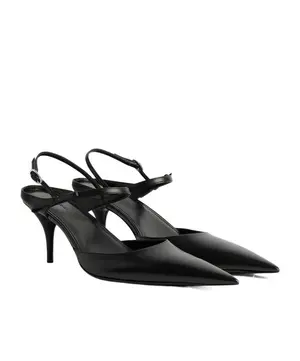 Balenciaga Avenue Bow Slingback Pumps - Black/silver