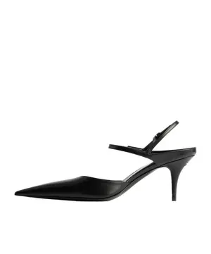 Balenciaga Avenue Bow Slingback Pumps - Black/silver