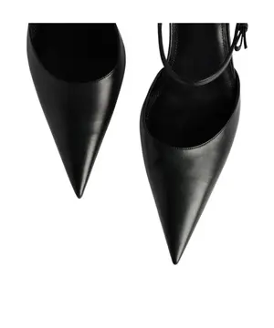 Balenciaga Avenue Bow Slingback Pumps - Black/silver