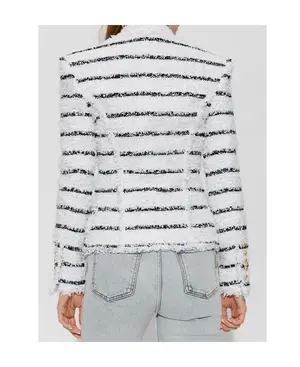 Balmain Striped Truetex-tweed Jacket