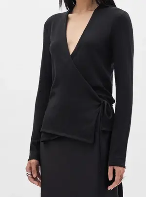 ANN DEMEULEMEESTER V-neck Wrap Cardigan