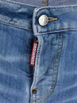 Dsquared2 Ripped Detail Cropped Jeans - Blue
