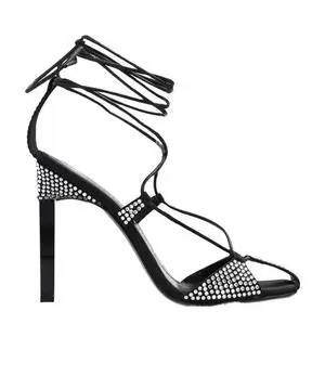 Attico Adele Embellished Open Toe High Heel Sandals - Black
