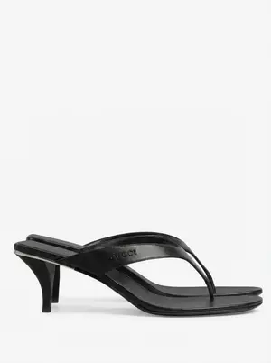 Gucci Thong Heeled Sandals - Black