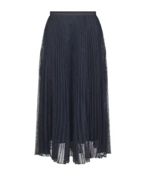 Dior Pleated Tulle Skirt With Polka Dot Overlay