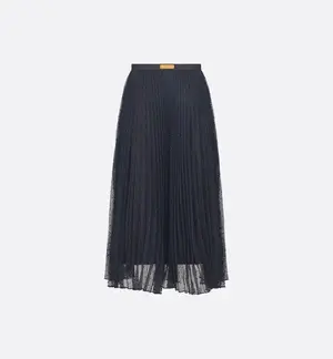 Dior Pleated Tulle Skirt With Polka Dot Overlay