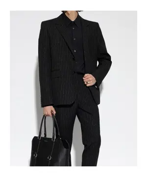 Alexander McQueen Single Breasted Lurex Thread Blazer