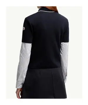 Moncler Short-sleeved Knitted Polo Shirt