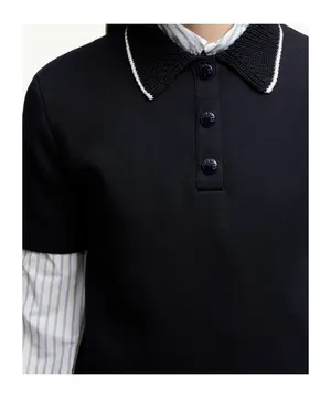 Moncler Short-sleeved Knitted Polo Shirt