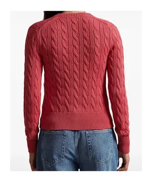 Polo Ralph Lauren Cable-knit Cardigan With Embroidered Logo - Red