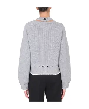 Proenza Schouler White Label Cut-out Crewneck Sweater