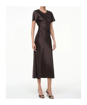 Staud Marcel Draped Midi Dress - Black