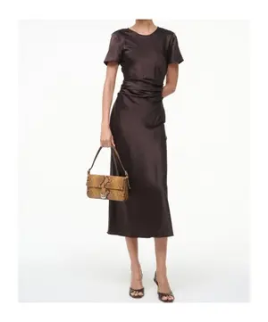 Staud Marcel Draped Midi Dress - Black