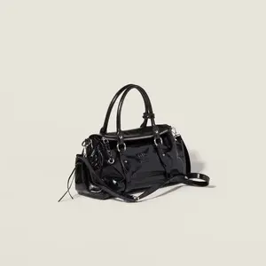 Miu Miu Shiny Leather Handbag - Black