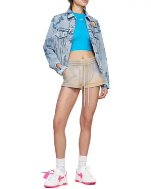 Off-White Cut-out Long-sleeved Denim Jacket