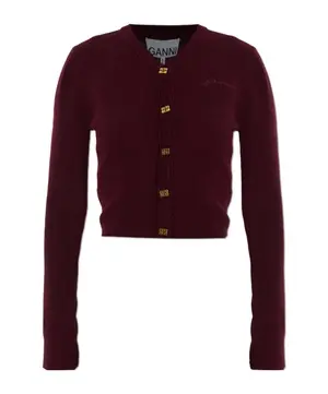 Ganni V Neck Cardigans For Women
