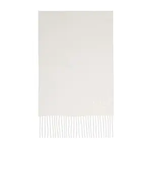 Max Mara Wsdalia Fringed Edge Scarf - White