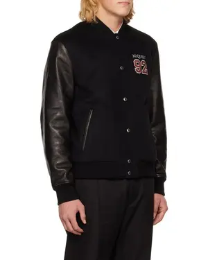 Alexander McQueen Embroidered Logo Bomber Jacket