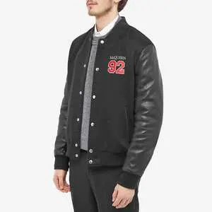 Alexander McQueen Embroidered Logo Bomber Jacket