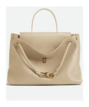 Bottega Veneta Braided Top Handle Shoulder Bag - Nude