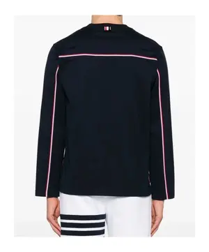 Thom Browne Oversized Long Sleeved Jersey T-shirt - Navy Blue