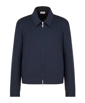 Dior Reversible Quilted Cannage Zipped Jacket - Blue