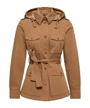 Moncler Centaurea Belted Hooded Jacket - Brown