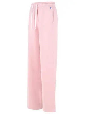 Polo Ralph Lauren Wide-leg Logo Embroidered Drawstring Pants - Pink