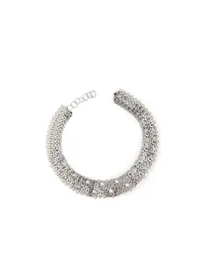 Rabanne Silver Metal Ring Belt With Crystal Embellishments - Gray