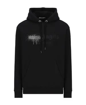 Palm Angels Embellished Logo Drawstring Hoodie