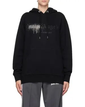 Palm Angels Embellished Logo Drawstring Hoodie