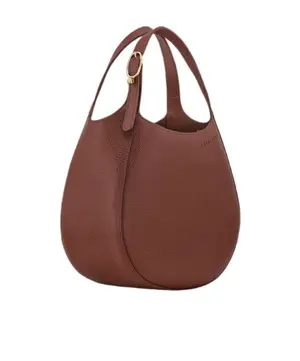 Longchamp Le Foulonné Grained-leather Tote Bag - Coffee