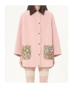Valentino Garavani Floral Pocket Denim Peacoat