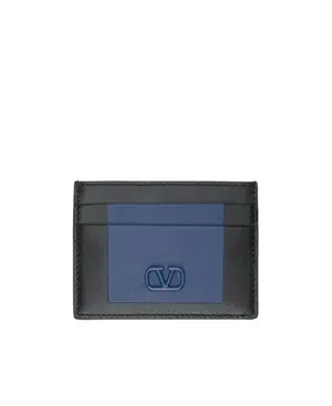 Valentino Garavani Vlogo Signature Two-tone Cardholder - Black