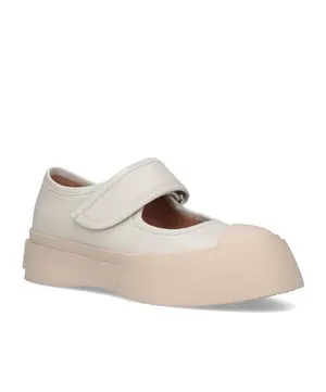 Marni Mary Jane Round-toe Sneakers With Platform Sole - Nude