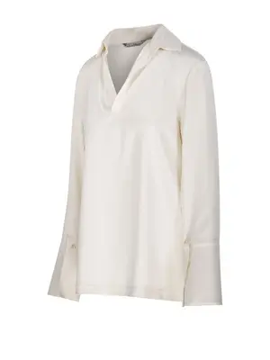 Max Mara Dover V-neck Long-sleeved Top - White