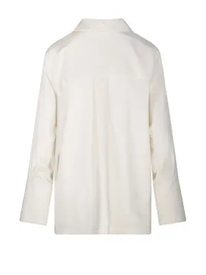 Max Mara Dover V-neck Long-sleeved Top - White