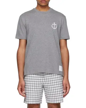 Thom Browne Anchor Embroidered Crewneck T-shirt