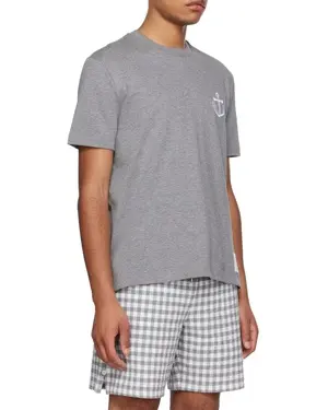 Thom Browne Anchor Embroidered Crewneck T-shirt
