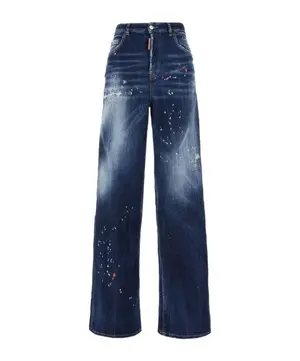 Dsquared2 Logo-patch Distressed Jeans - Navy