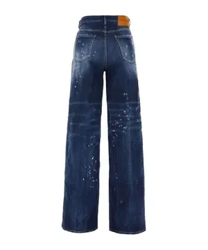 Dsquared2 Logo-patch Distressed Jeans - Navy
