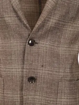 Zegna Checked Single-breasted Jacket - Brown