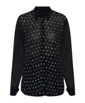 Dries Van Noten Embellished Long Sleeve Shirt - Black