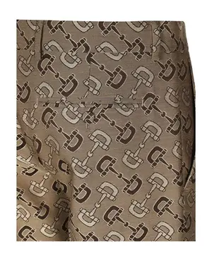 Gucci Maxi Horsebit-motif Tailored Trousers - Brown