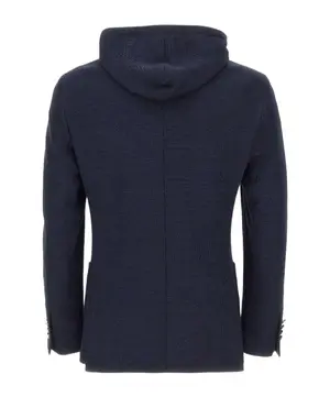 Eleventy Single Breasted Hooded Bib Blazer - Black