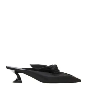 LANVIN Pointed Toe Heeled Mules With Bow Detailing