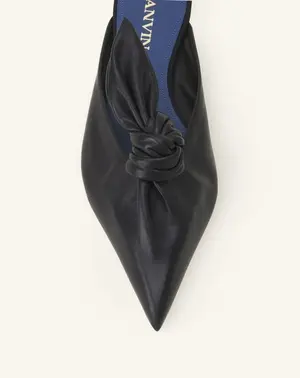 LANVIN Pointed Toe Heeled Mules With Bow Detailing