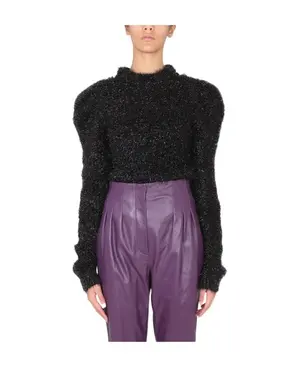 Alberta Ferretti Long Sleeve Metallic Sweater